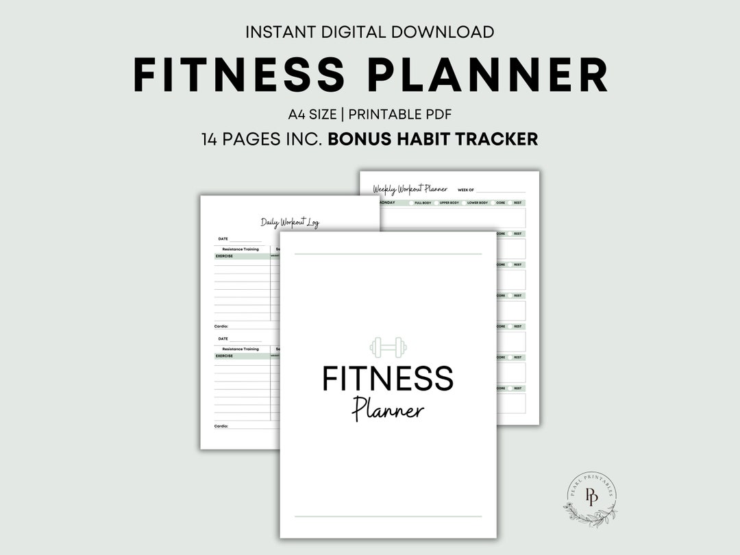 Fitness Planner Printable PDF | Daily Exercise Log | Weekly Workout ...
