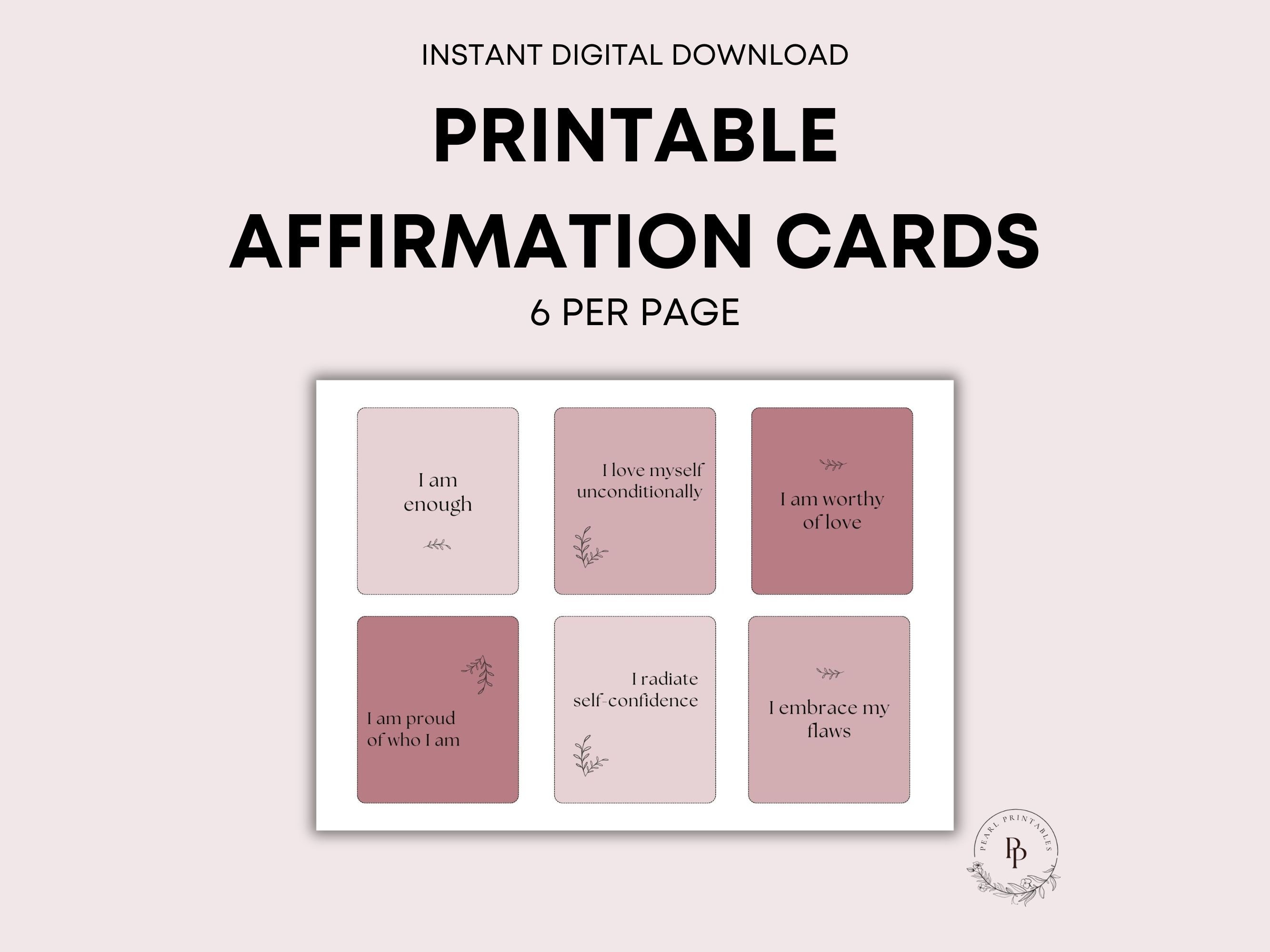 48 Printable Affirmation Cards | Dusty Pink Daily Affirmation Cards ...