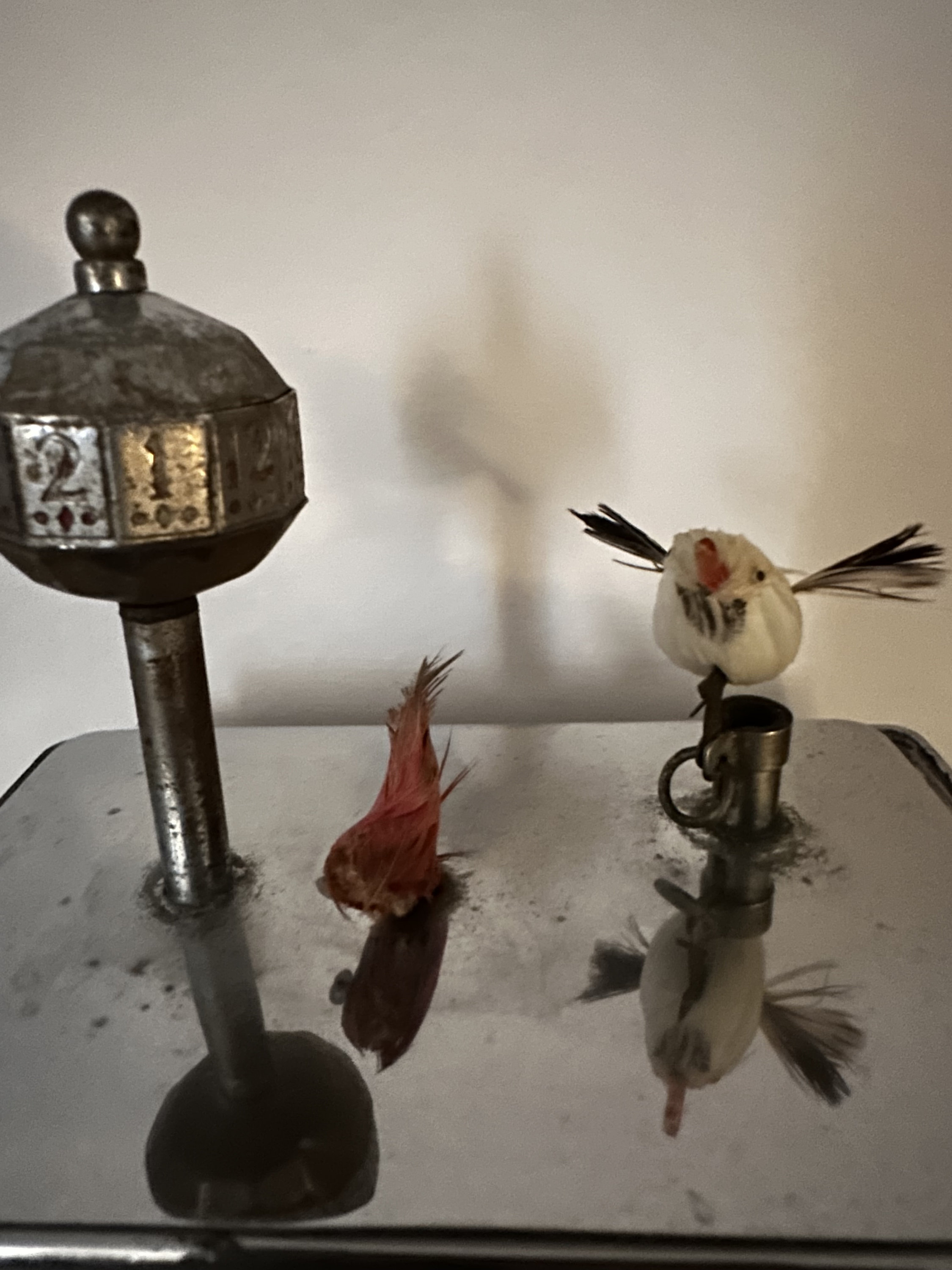 Double Bird Antique Automaton With Music Box and Clock in Working/stuck ...