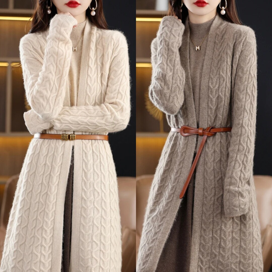 Wool Cardigan Sweater Women Long Knitted Cardigan Oversize - Etsy
