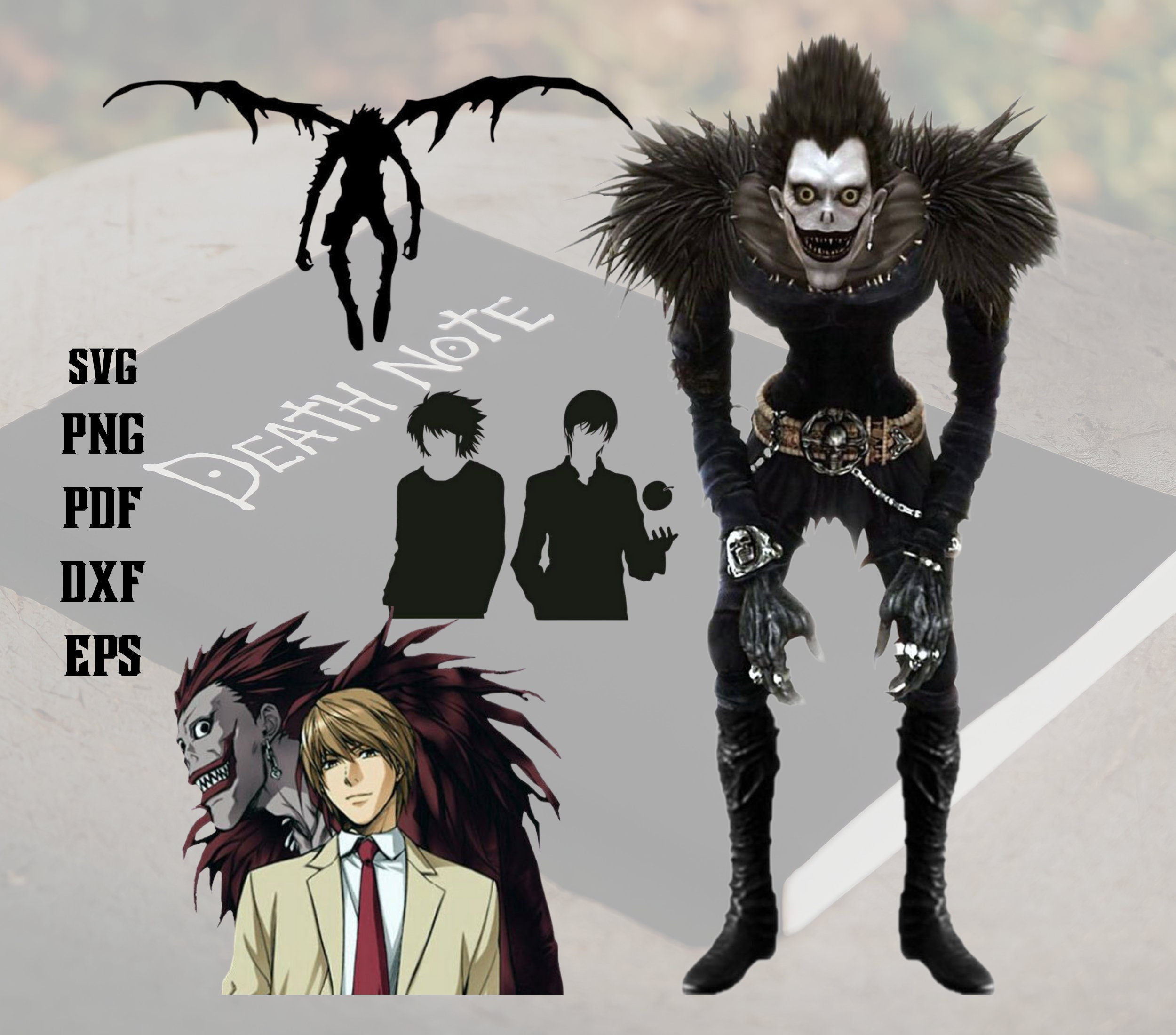 Anime Bundle Death Note Png Death Note Ryuk Japanese Svg - Etsy
