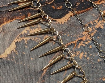 Spiked Heart Double Strand Necklace - Etsy