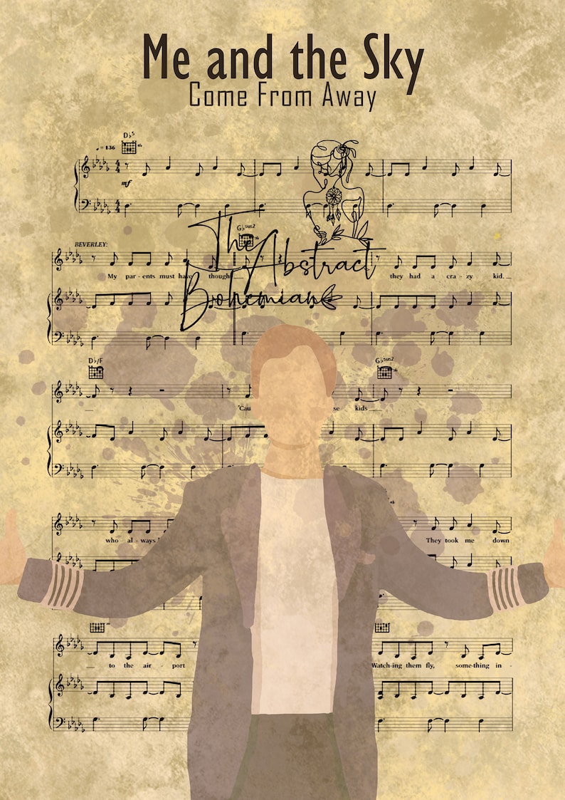 Come From Away Sheet Music Art Print | Minimalist Broadway Decor ...