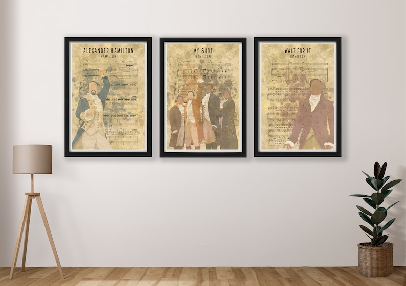 Hamilton Musical Sheet Music Art Prints | Minimalist Digital Broadway ...