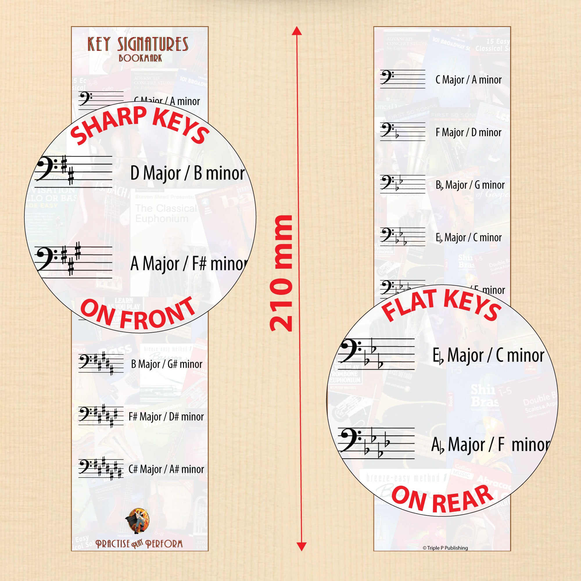 Bass Clef Key Signature Bookmark 10 Pack - Etsy