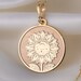 14K Solid Gold Sunflower Necklace, Silver Dainty Sunflower Pendant ...