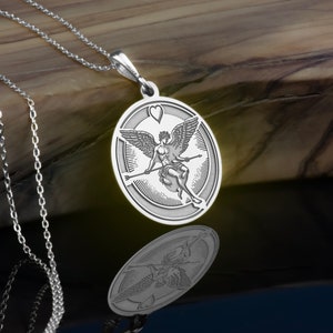 14K Solid Gold Eros Necklace, the Love of God Pendant, Love Charm ...