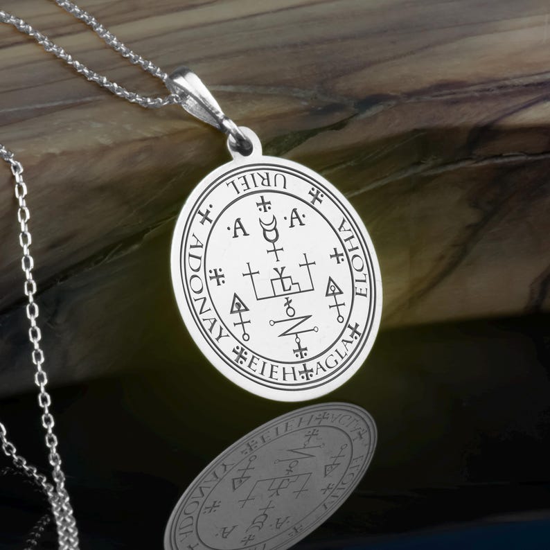 14K Gold Uriel Sigil Pendant: Archangel Protection Necklace - Etsy