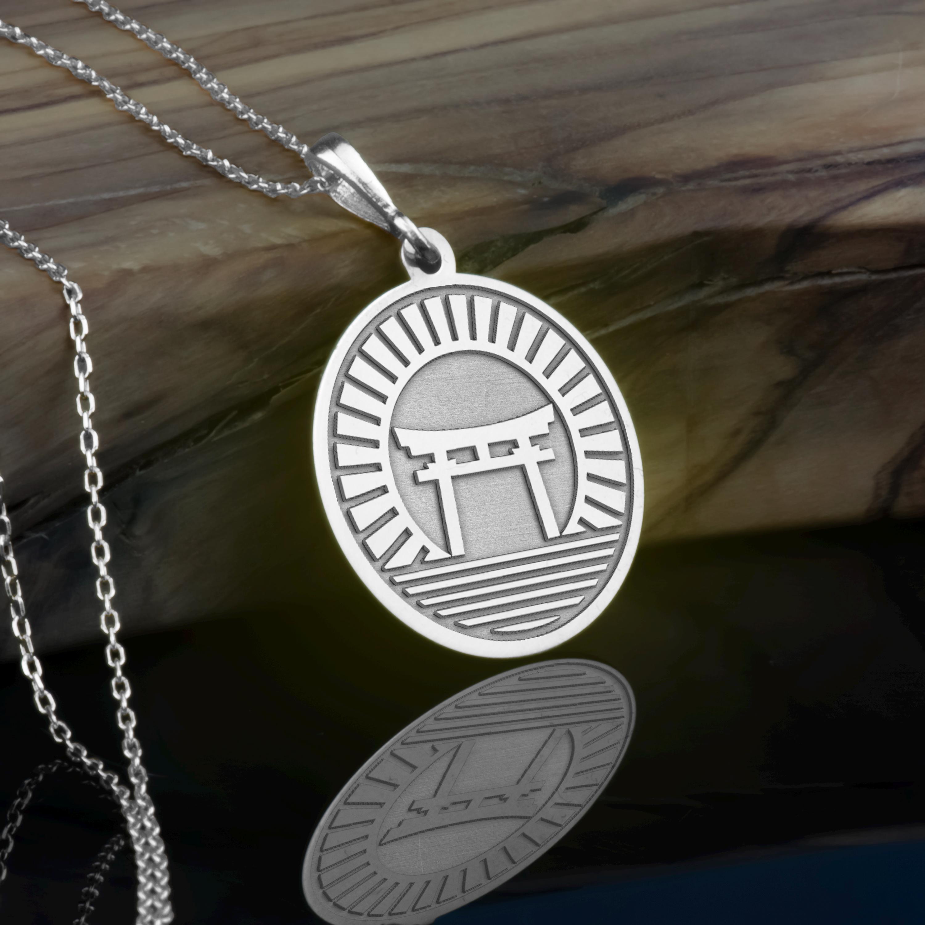 14K Solid Gold Torii Gate Necklace, Japanese Zen Pendant, Sacred Charm ...