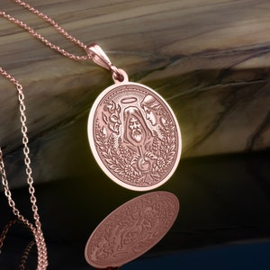 14K Solid Gold Divine Trio Necklace, Angels and Demons Pendant, Silver ...