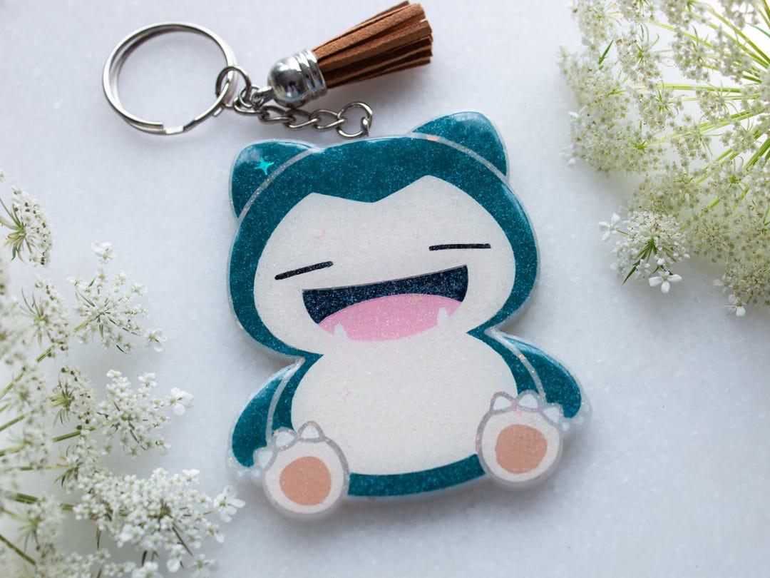 Customizable Smiling Snorlax Resin Pokemon Charm Keychain - Etsy