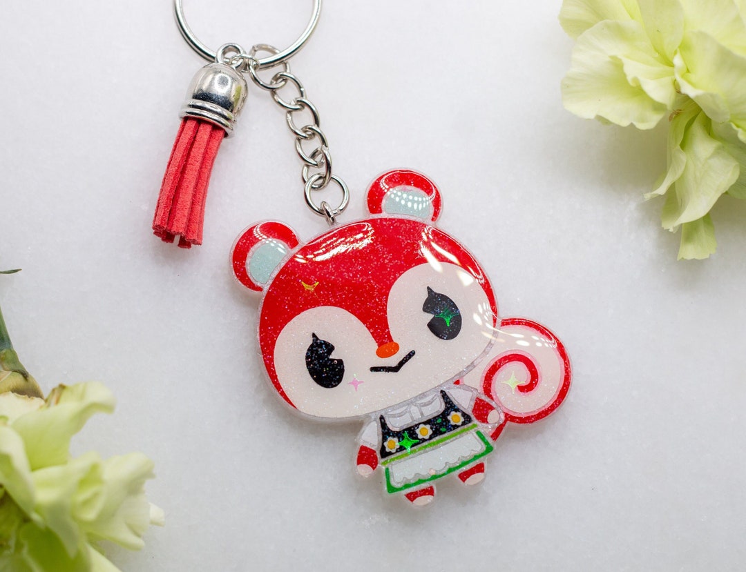 Poppy Resin Animal Crossing Charm Keychain - Etsy