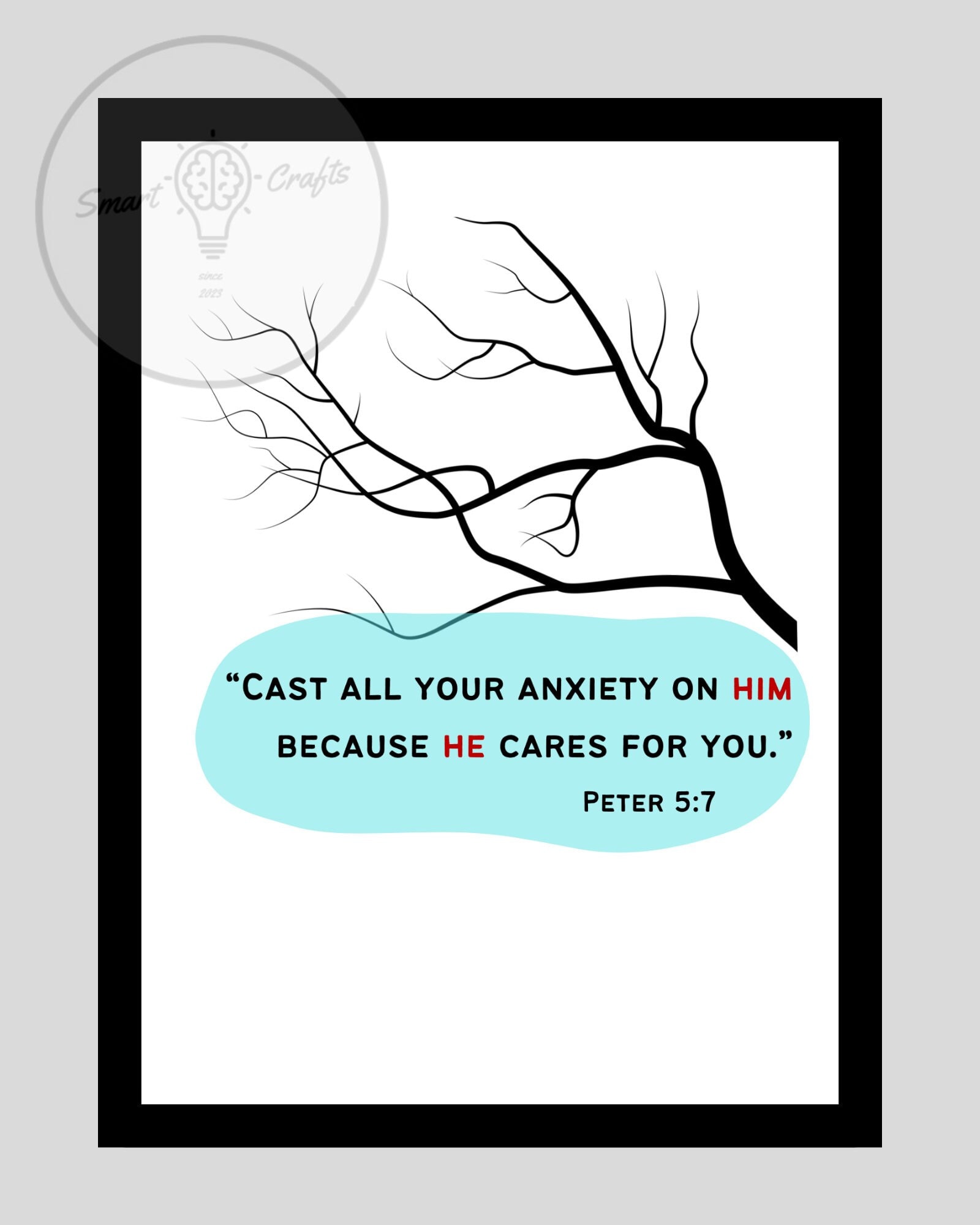 Bible Verse Printable Wall Art: Peter 57 Inspirational Quote for ...