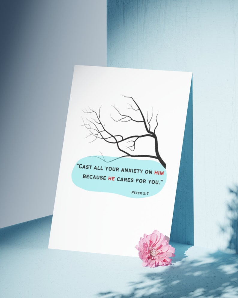 Bible Verse Printable Wall Art: Peter 57 Inspirational Quote for ...