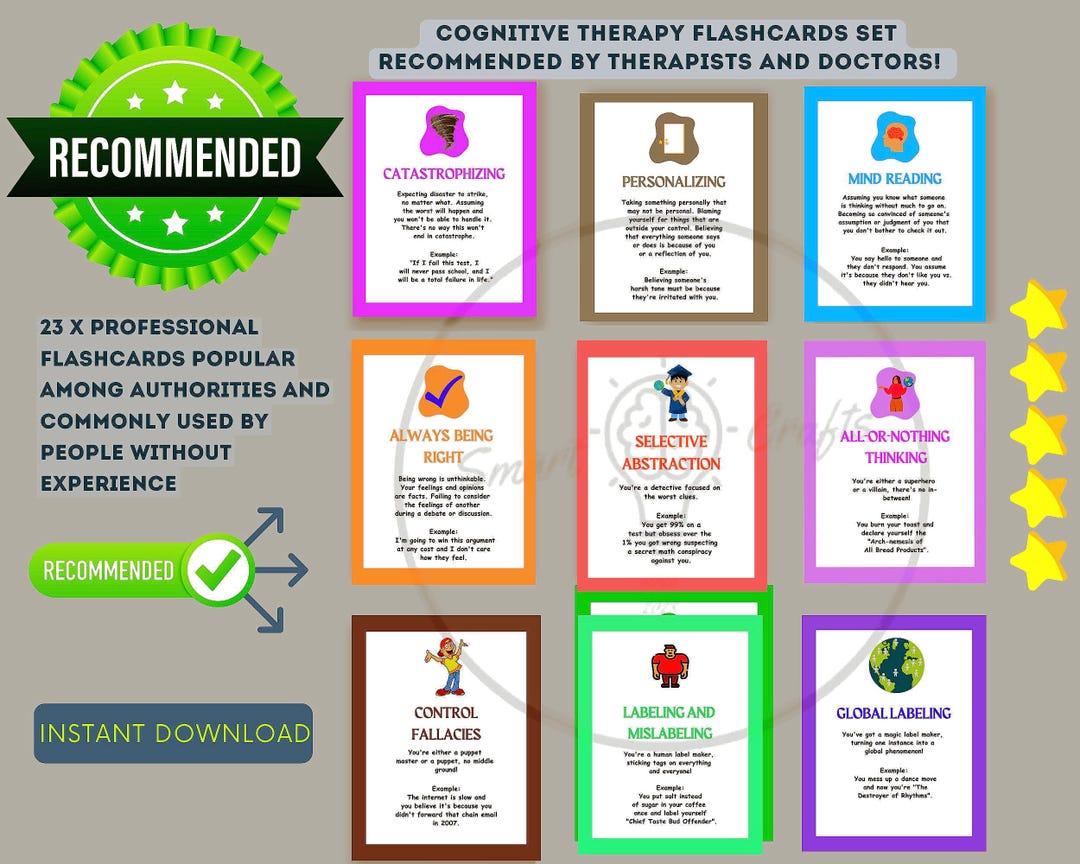 Flashcards for Cognitive Distortion Therapy - Heal Your Mind ...