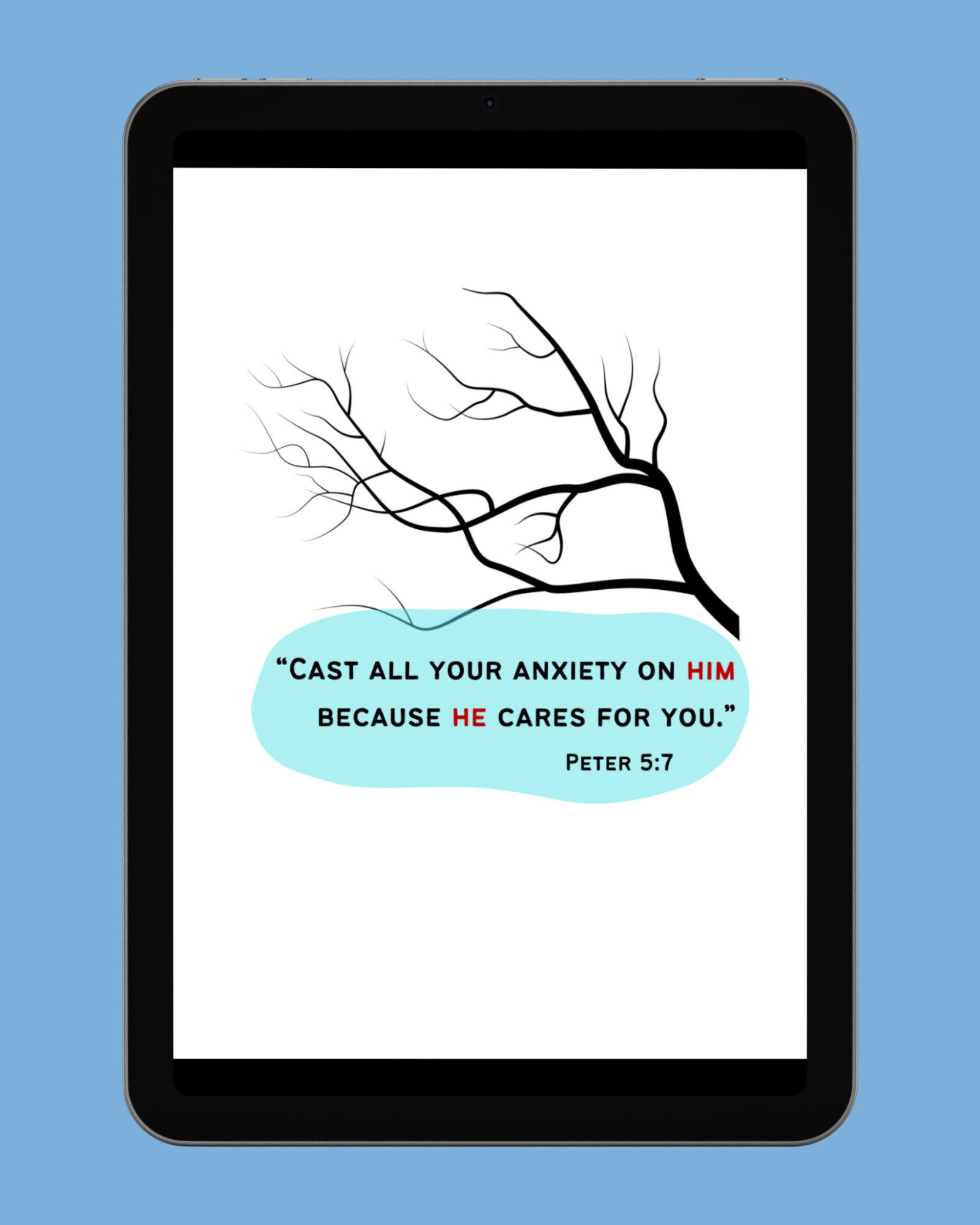 Bible Verse Printable Wall Art: Peter 57 Inspirational Quote for ...