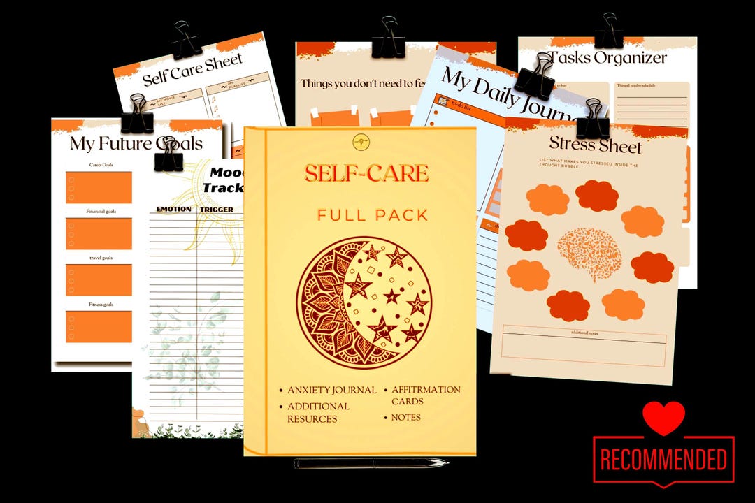 Printable Self-care Toolkit. Daily Check-ins, Affirmation Cards & Mood ...