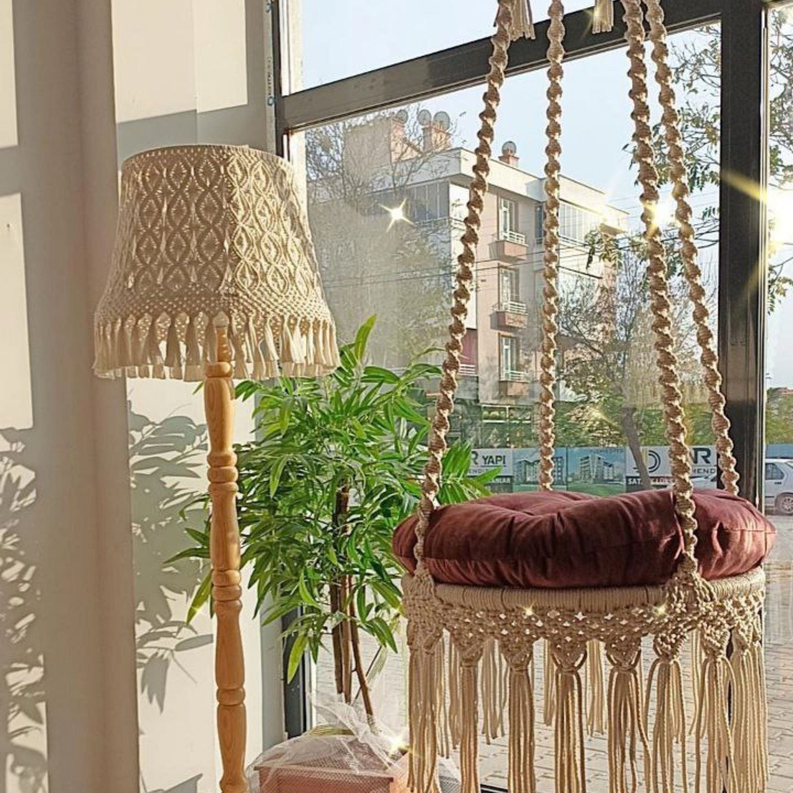 Macrame Swing,macrame Hanging Chair,rocking Chair,macrame Boho Swing ...
