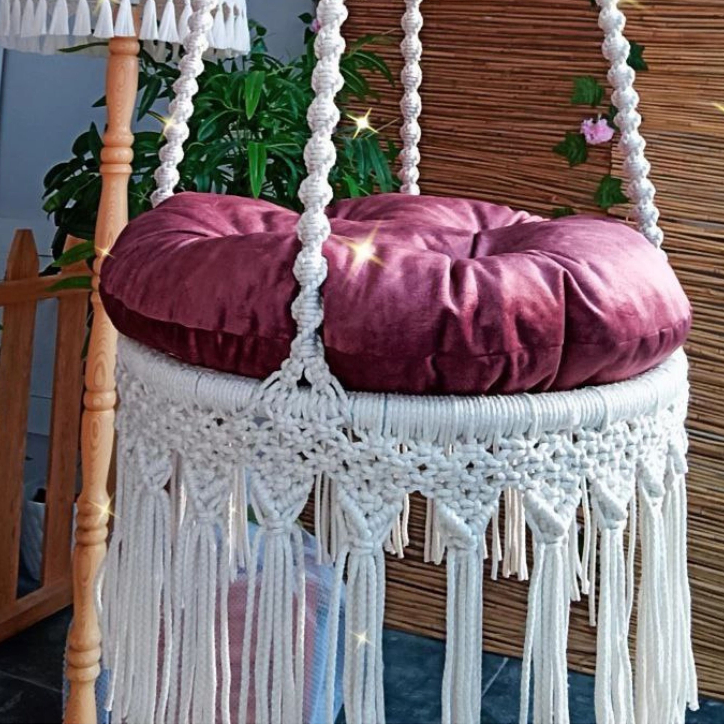 Macrame Swing,macrame Hanging Chair,rocking Chair,macrame Boho Swing ...