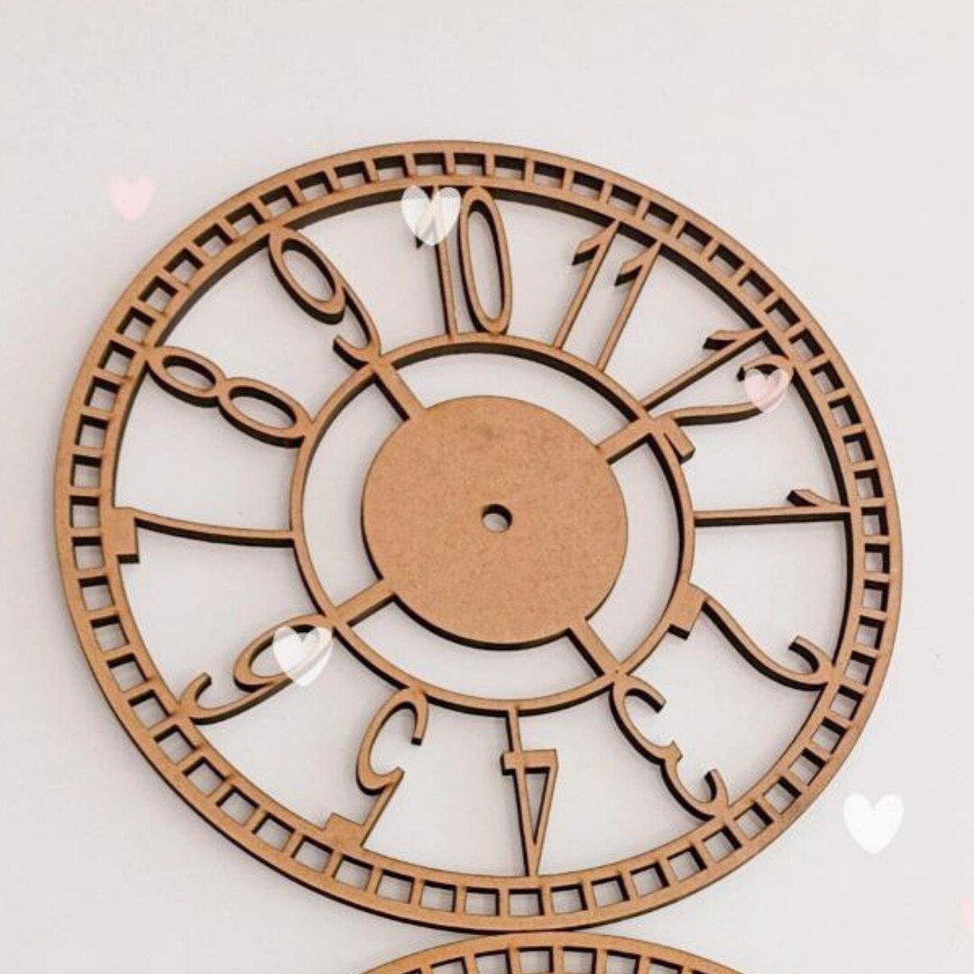 Laser Cut Wooden Clock Wooden Clock Wall Decor, Wooden Large Wall Clock ...