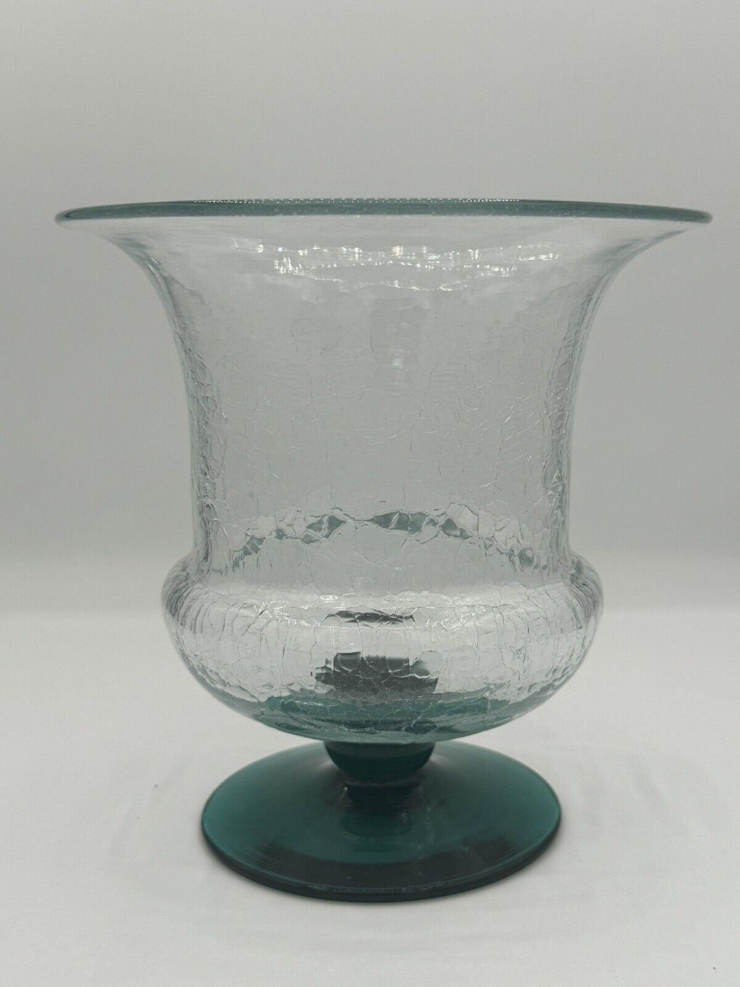 Blenko Crackle Vase 428 S 1940's Sea Green Bell Vase Rare Early Color ...