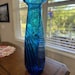Vintage Blenko Tall Floor Vase 1971 Joel Myers #7049 Turquoise Blue ...