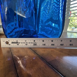Vintage Blenko Tall Floor Vase 1971 Joel Myers #7049 Turquoise Blue ...