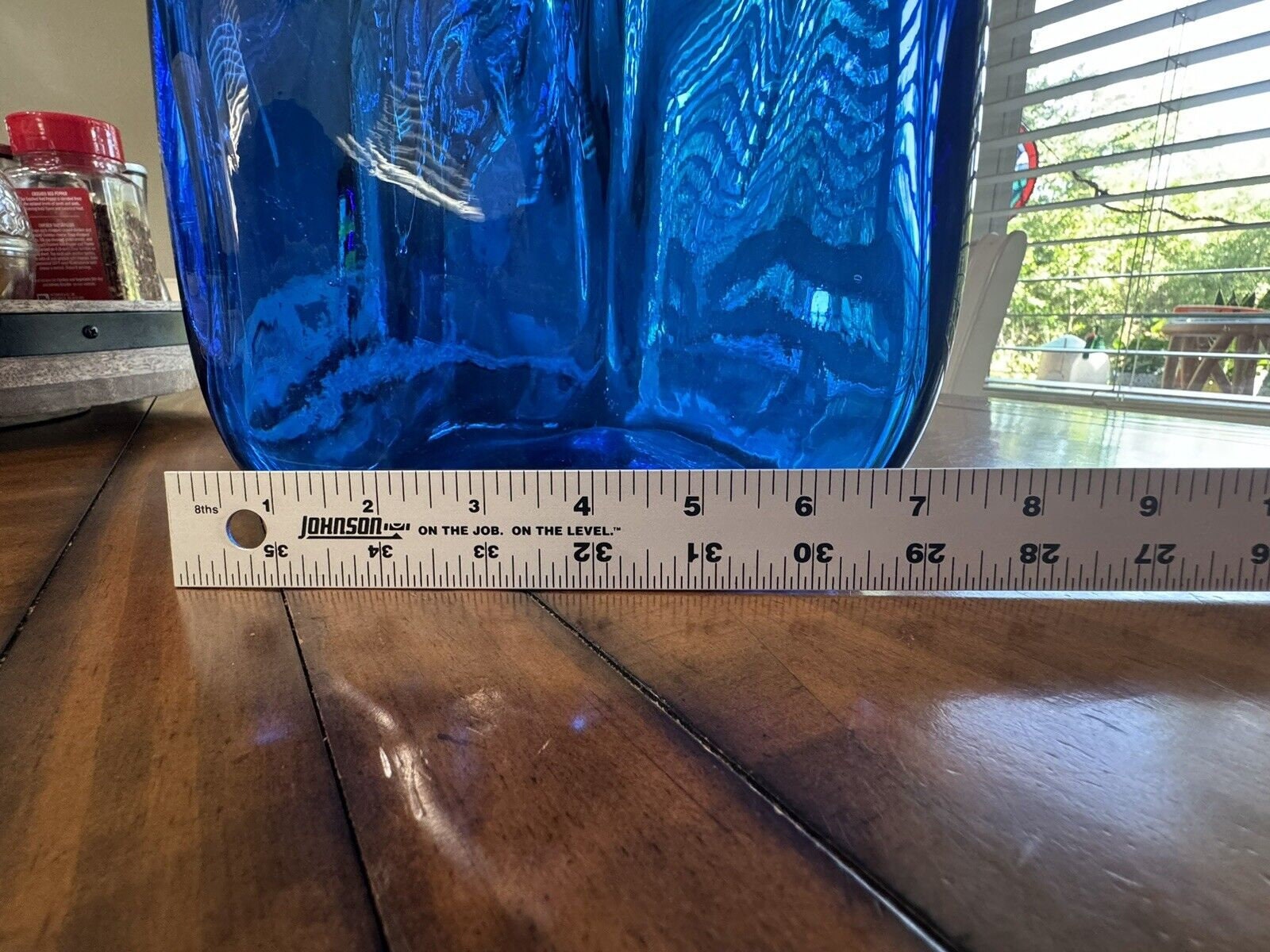 Vintage Blenko Tall Floor Vase 1971 Joel Myers #7049 Turquoise Blue ...