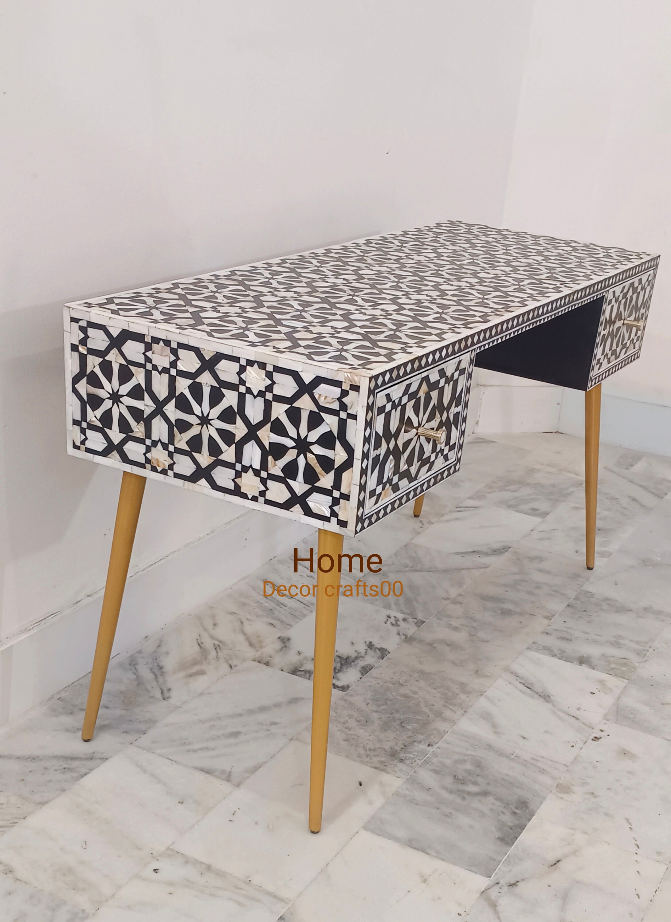 Mother of Pearl Inlay Work Desk, Mop Inlay Laptop Table, Mop Inlay ...