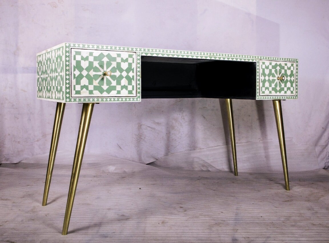 Bone Inlay Work Desk Bone Inlay Optical Console Bone Inlay - Etsy