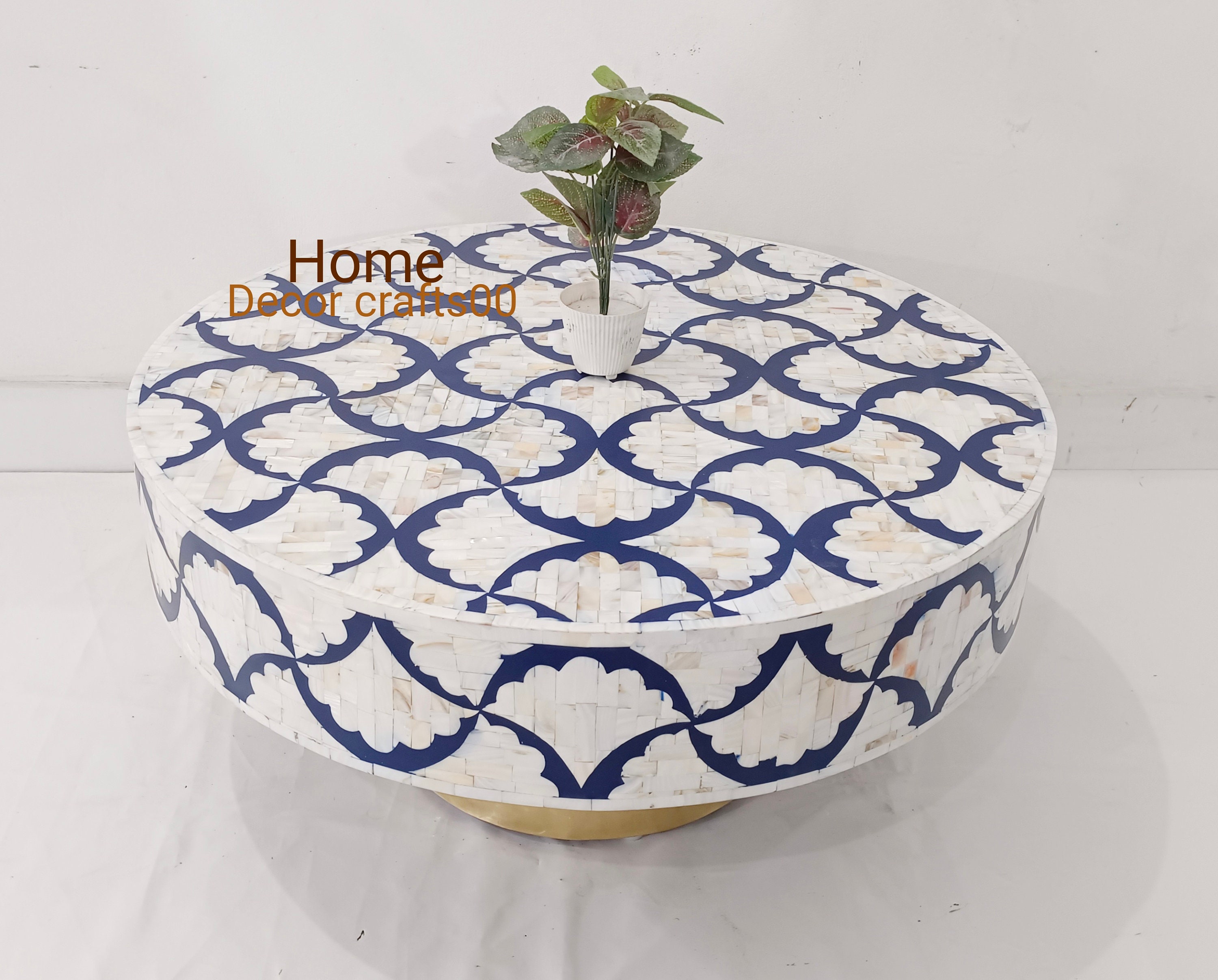 Handmade Mother of Pearl Inlay Coffee Table , Mother of Pearl Inlay ...