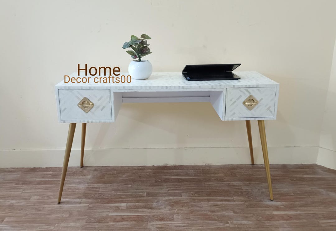 New Handmade Bone Inlay Work Desk, Bone Inlay Laptop Table, Bone Inlay ...