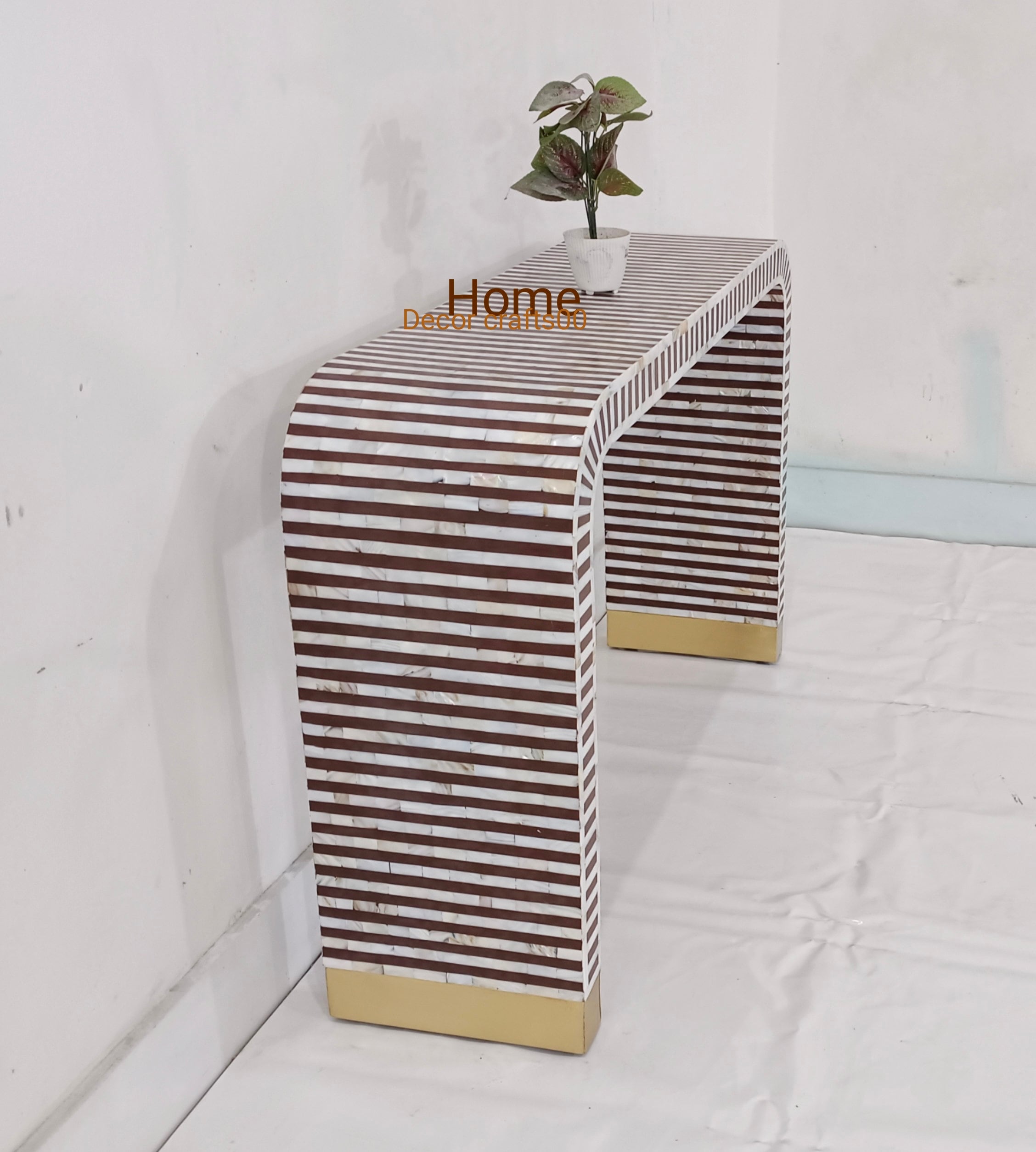 New Handmade Mother of Pearl Inlay Morrocan U Console Table, Mop Inlay ...