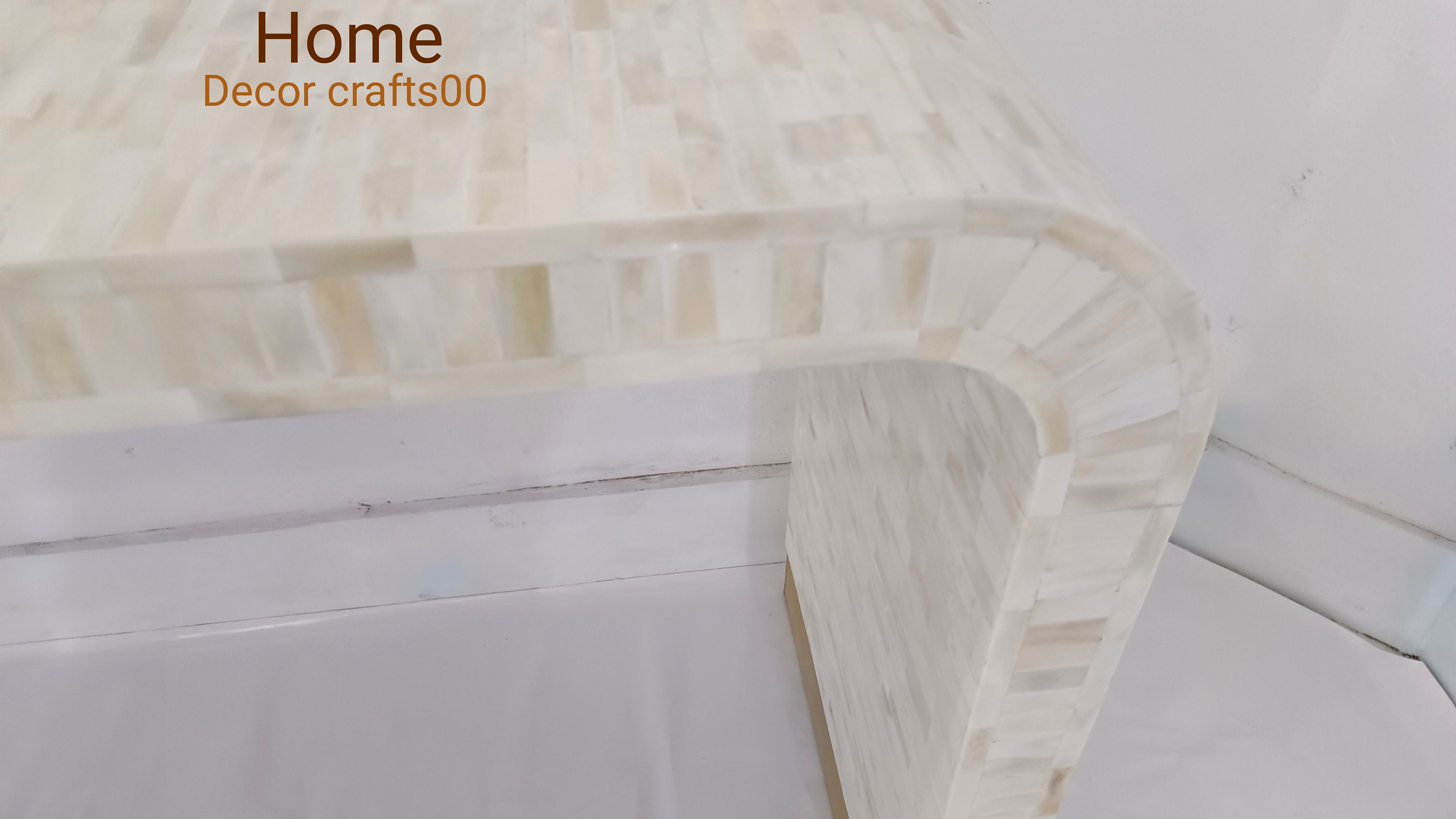 Handmade Bone Inlay White Bone Console Table, Bone Inlay U Console ...
