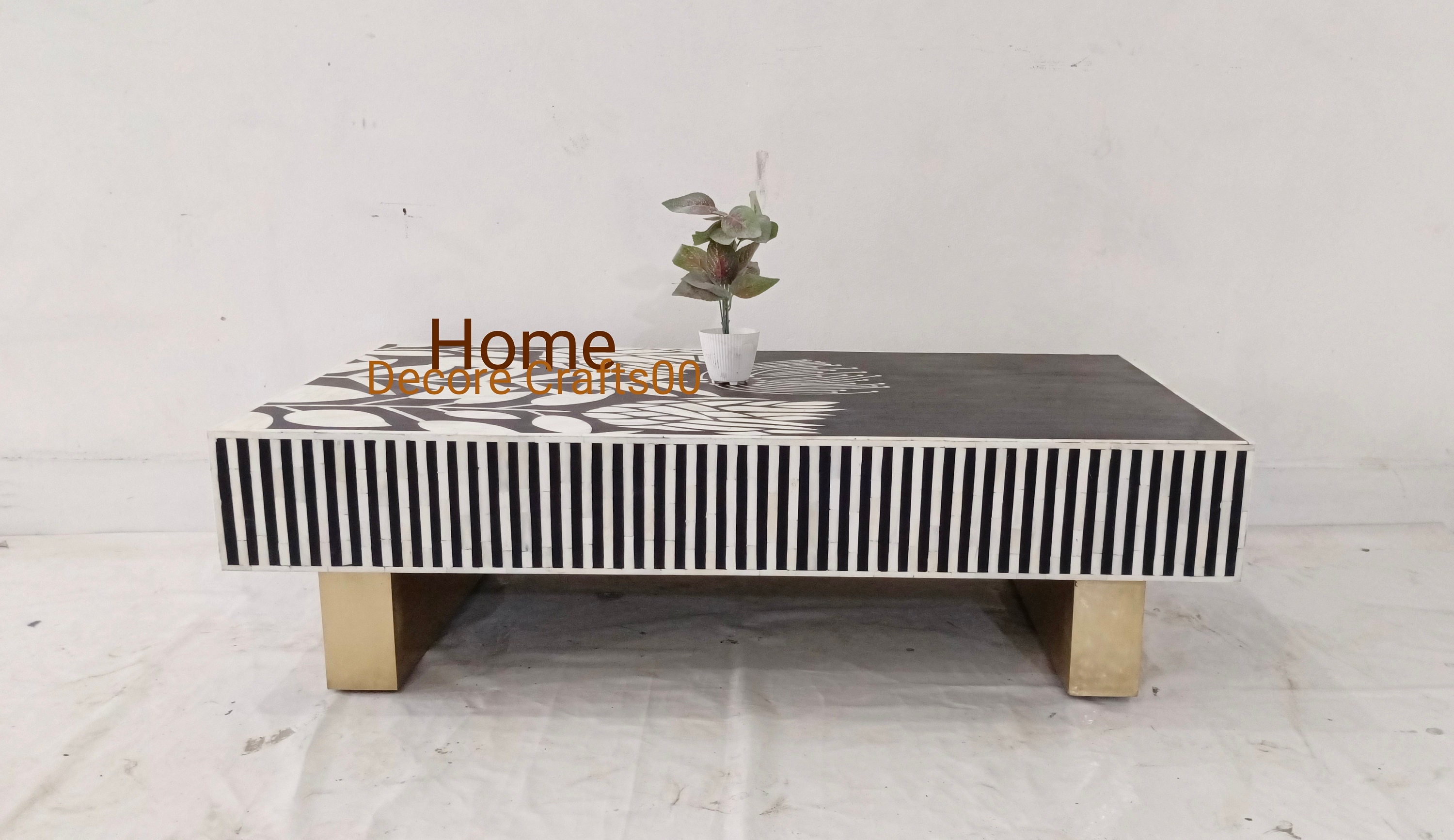 New Handmade Bone Inlay Coffee Table, Bone Inlay Coffee Table, Home ...