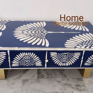 New Indian Handmade Bone Inlay Rectangular Coffee Table , Bone Inlay ...
