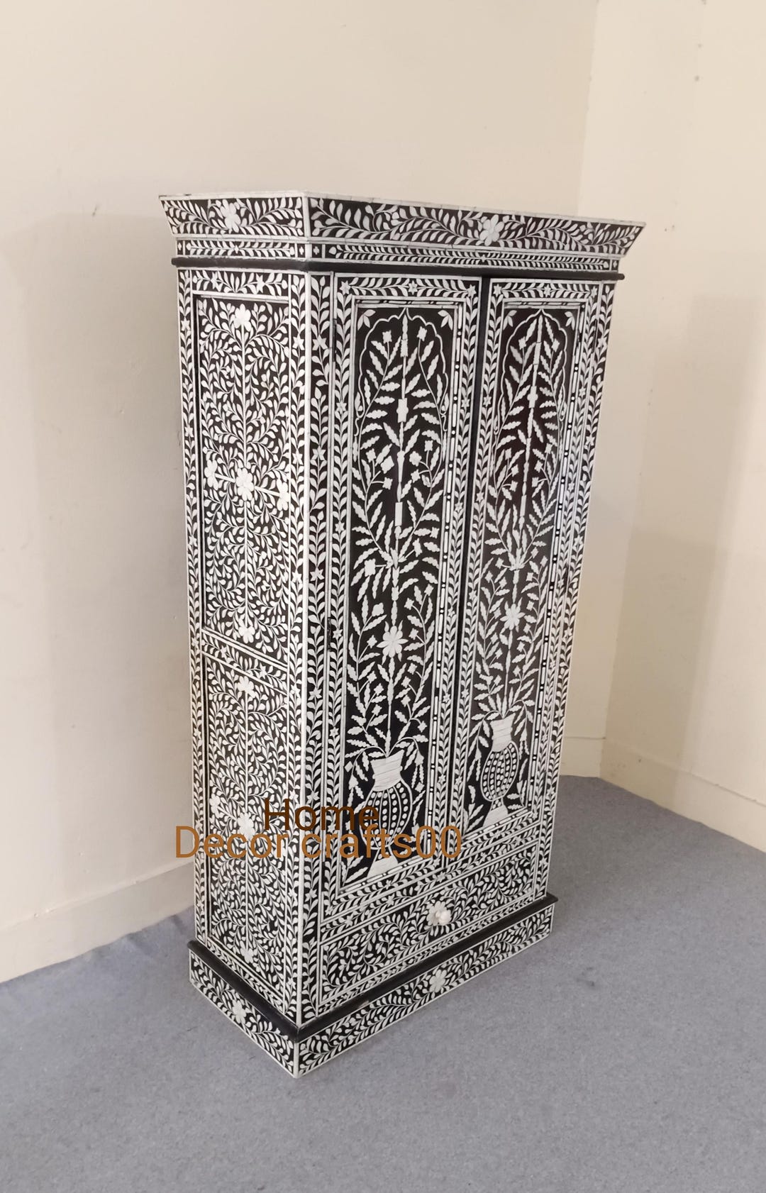 Indian Handmade Bone Inlay Wardrobe, Bone Inlay Buffet, Bone Inlay ...