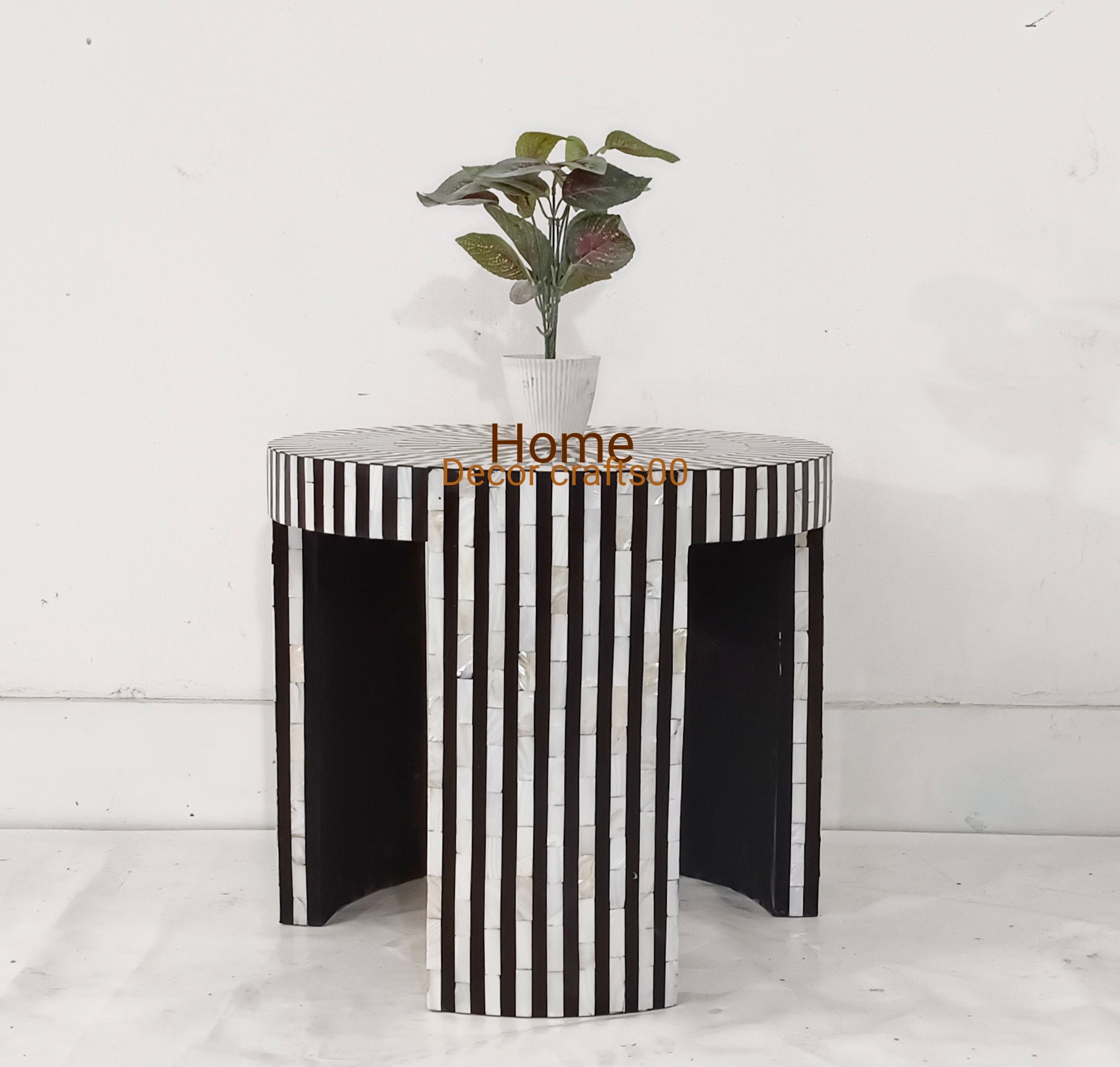 Handmade Mother of Pearl Inlay Side Table, Mop Inlay Side Stool, Mop ...