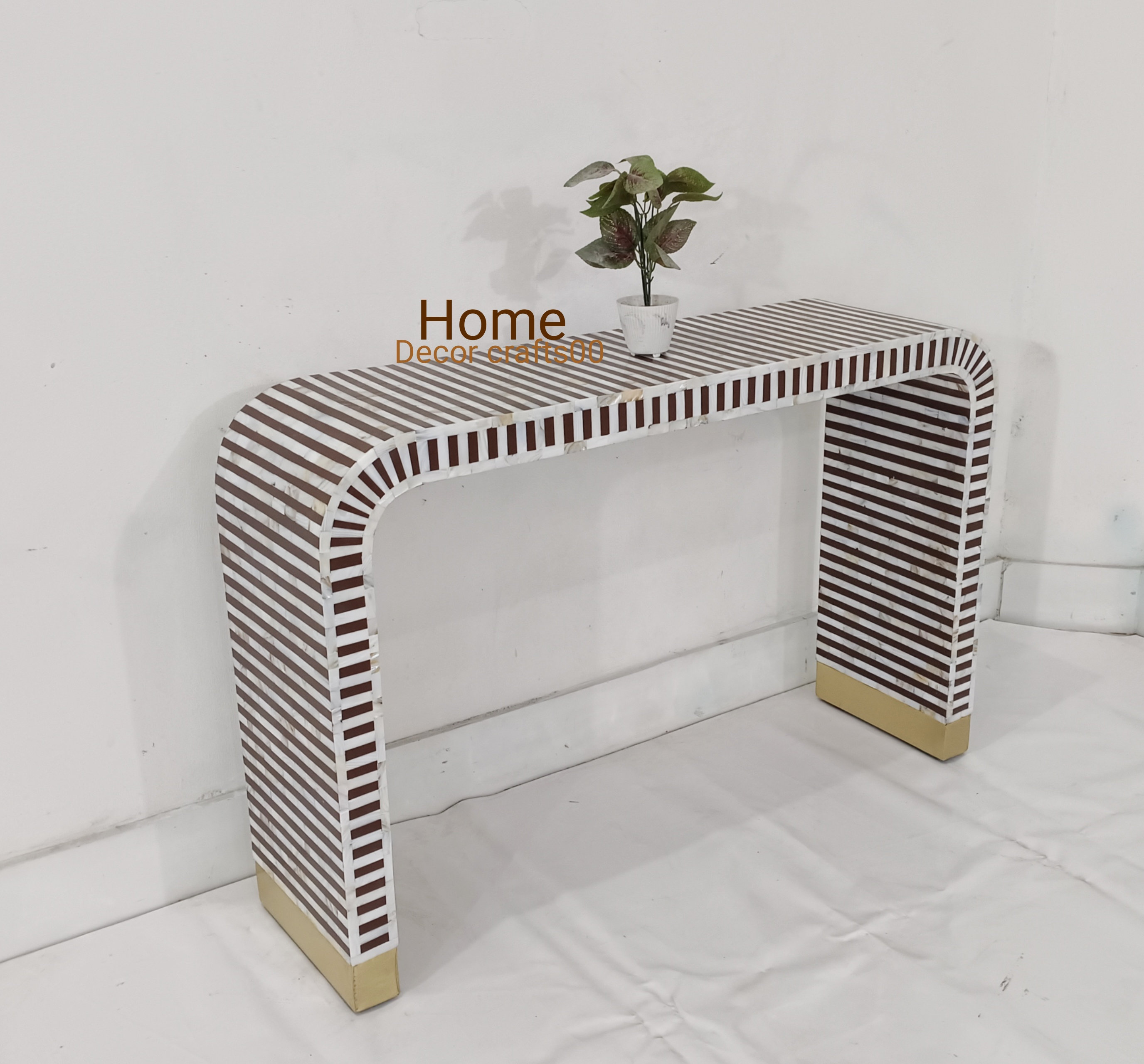 New Handmade Mother of Pearl Inlay Morrocan U Console Table, Mop Inlay ...