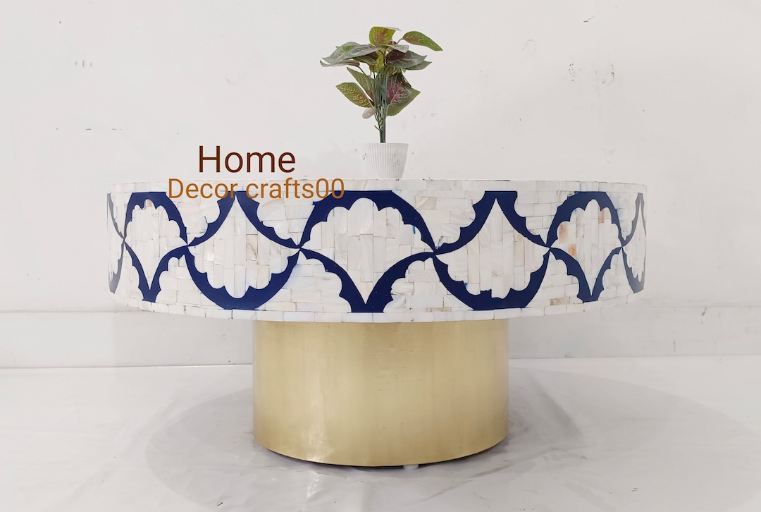 Handmade Mother of Pearl Inlay Coffee Table , Mother of Pearl Inlay ...