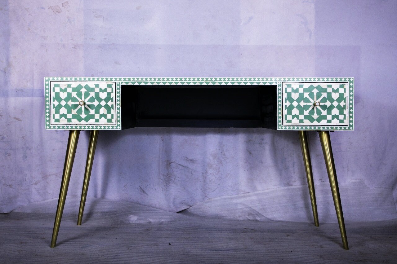 Bone Inlay Work Desk Bone Inlay Optical Console Bone Inlay - Etsy