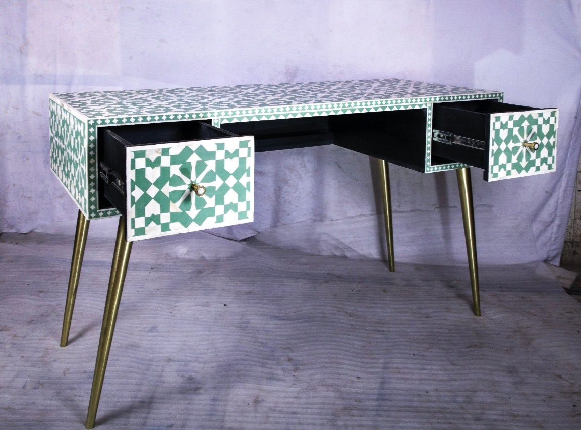 Bone Inlay Work Desk Bone Inlay Optical Console Bone Inlay - Etsy