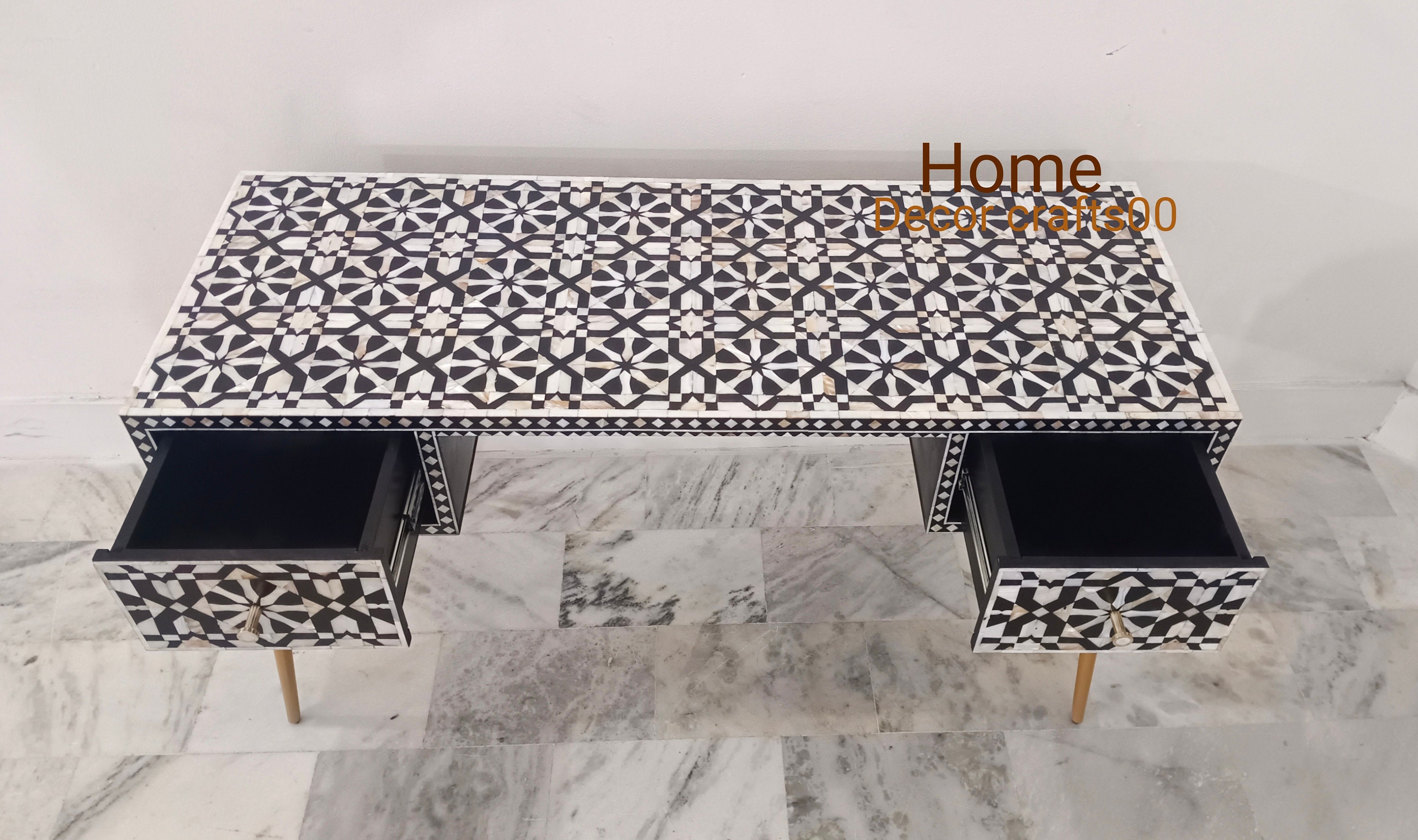 Mother of Pearl Inlay Work Desk, Mop Inlay Laptop Table, Mop Inlay ...