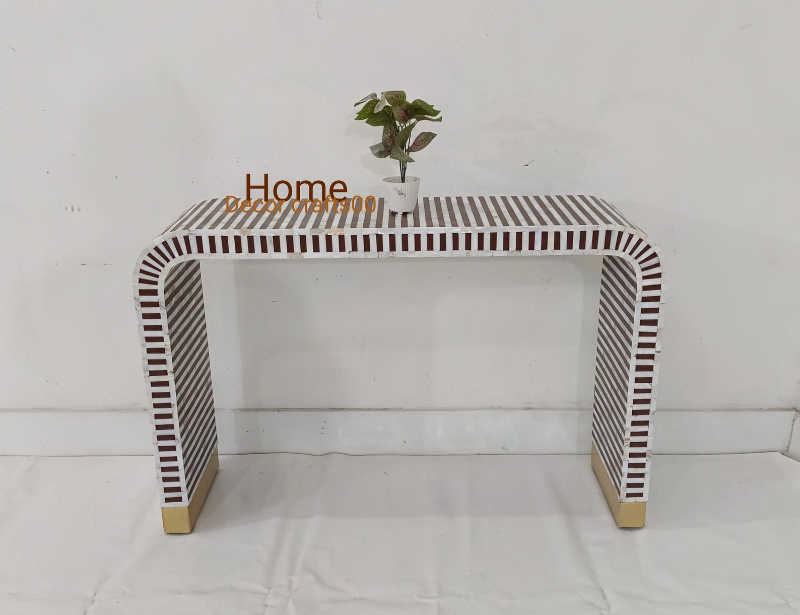 New Handmade Mother of Pearl Inlay Morrocan U Console Table, Mop Inlay ...