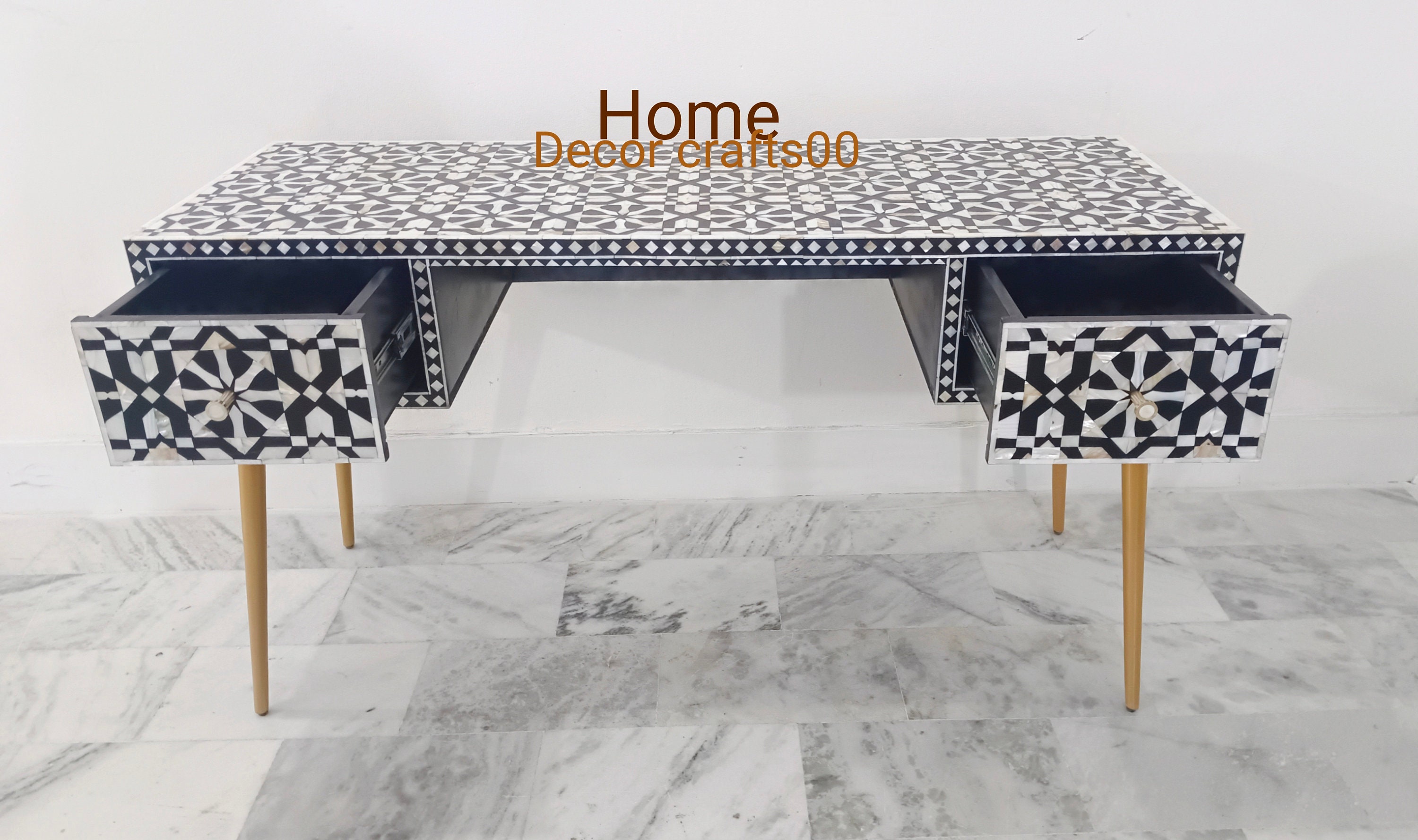 Mother of Pearl Inlay Work Desk, Mop Inlay Laptop Table, Mop Inlay ...