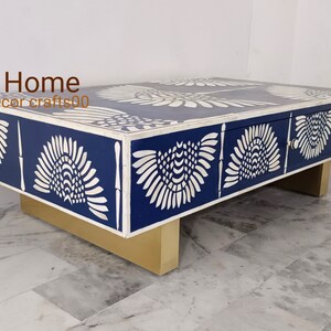 New Indian Handmade Bone Inlay Rectangular Coffee Table , Bone Inlay ...