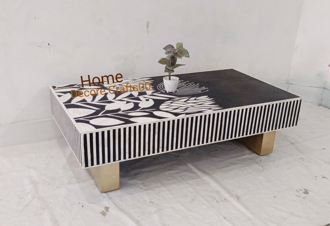 New Handmade Bone Inlay Coffee Table, Bone Inlay Coffee Table, Home ...