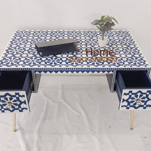 New Handmade Bone Inlay Work Desk, Bone Inlay Laptop Table, Bone Inlay ...