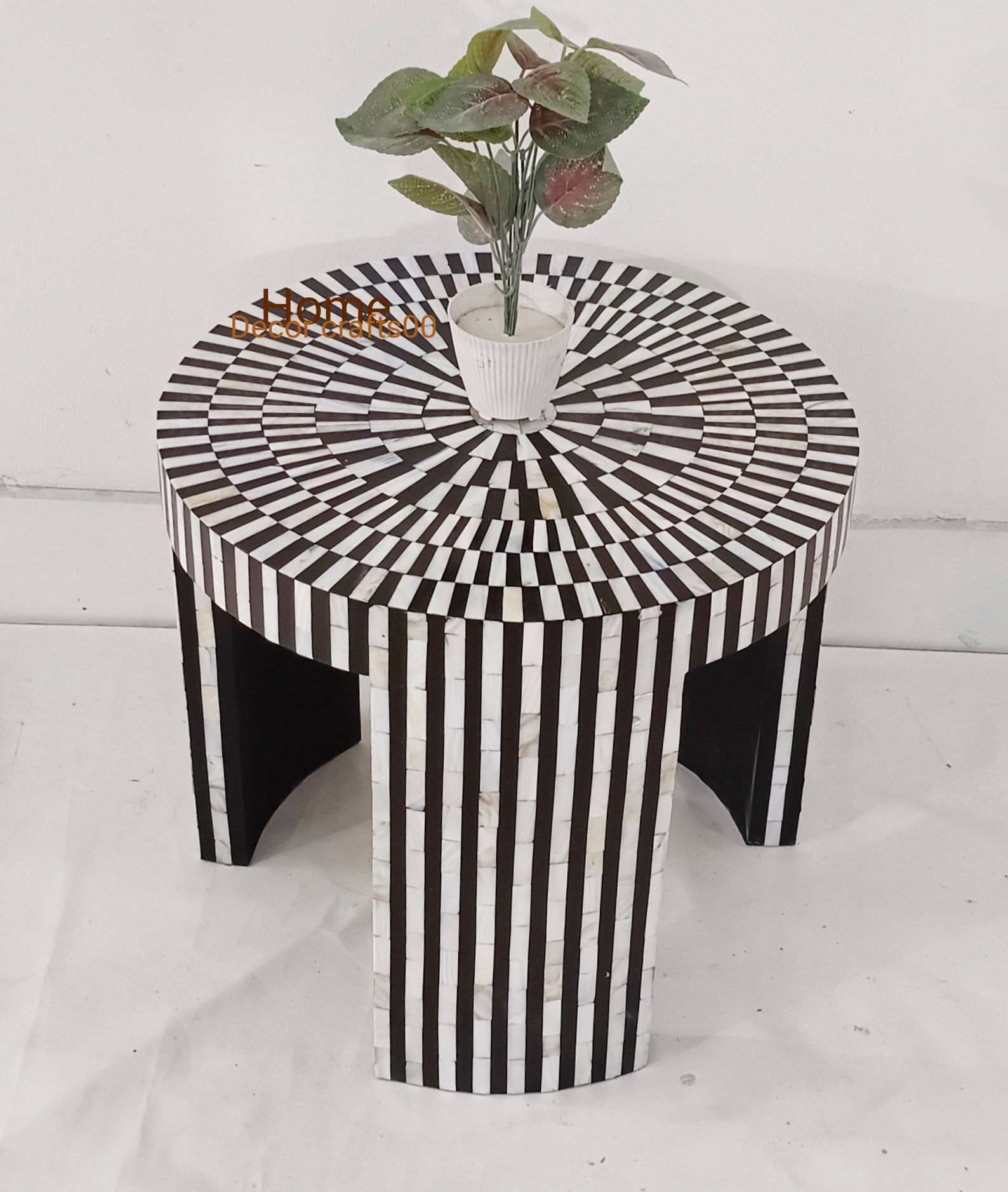 Handmade Mother of Pearl Inlay Side Table, Mop Inlay Side Stool, Mop ...