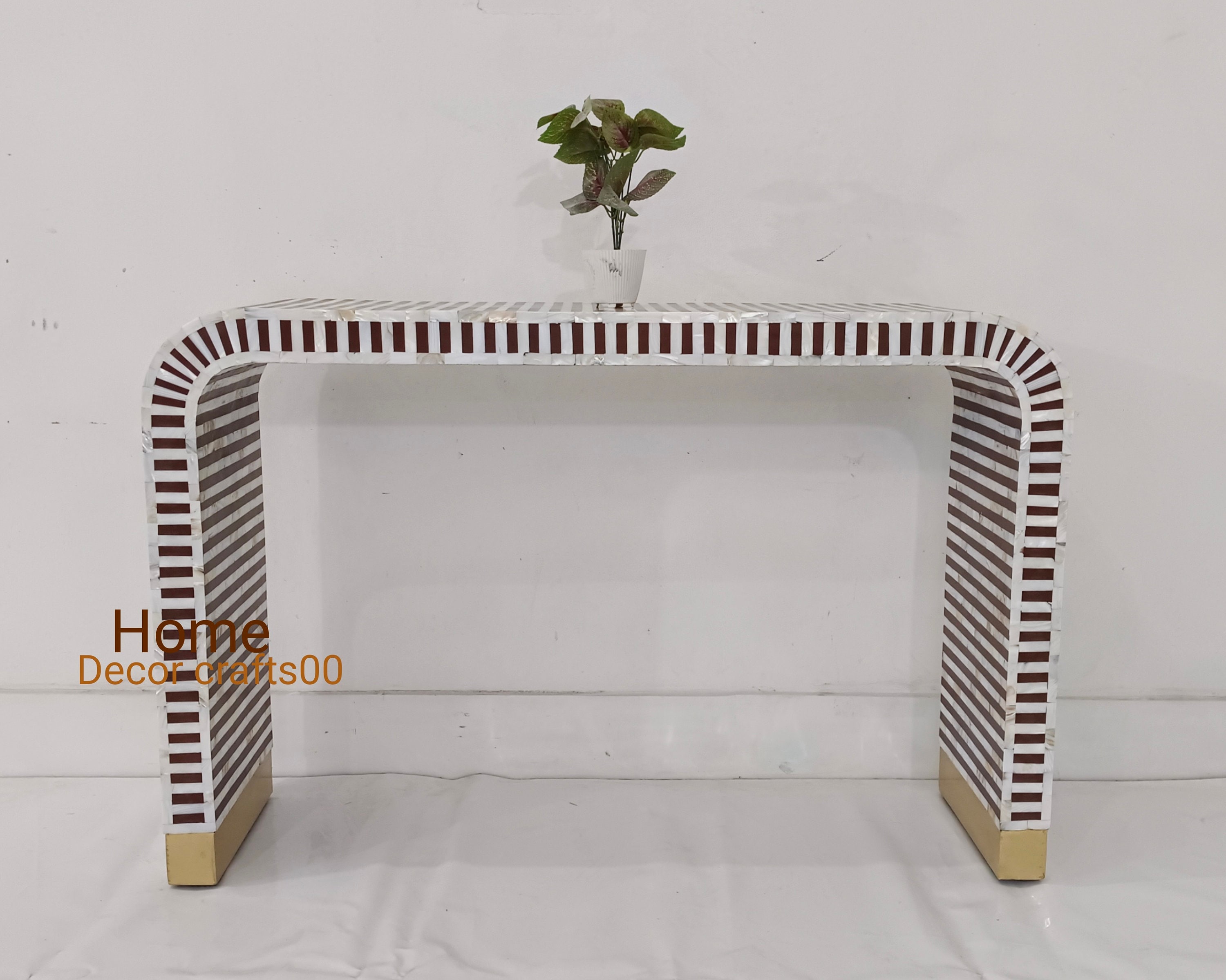 New Handmade Mother of Pearl Inlay Morrocan U Console Table, Mop Inlay ...